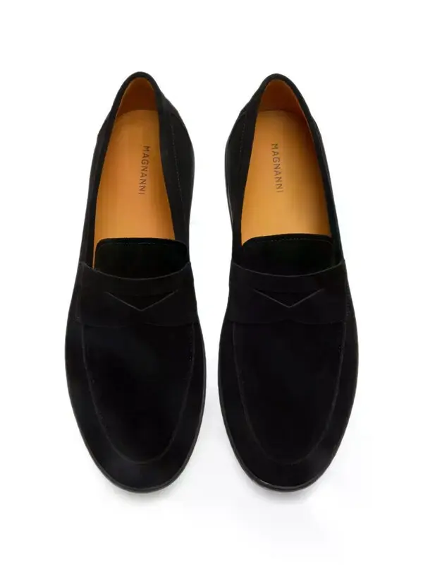 Magnanni Suede Penny Loafers - Black