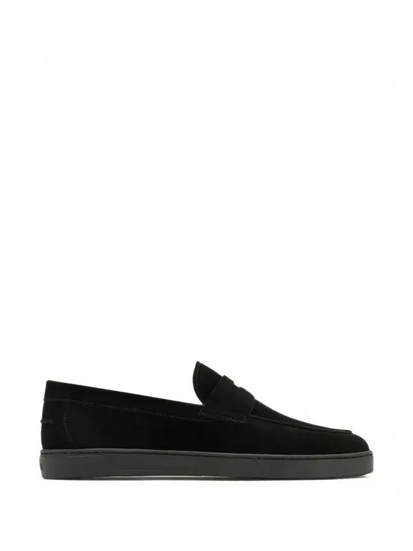 Magnanni Suede Penny Loafers - Black