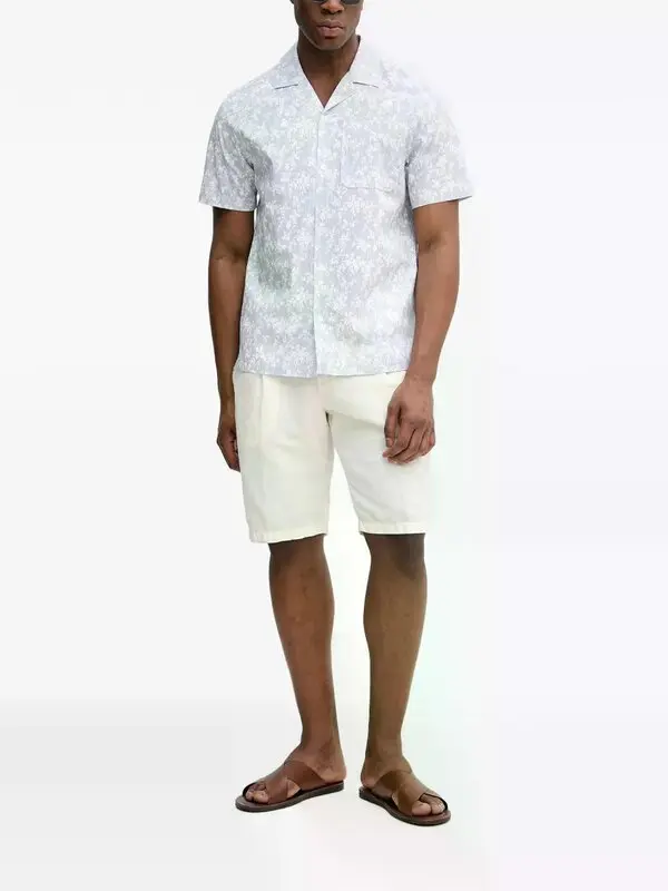 Michael Kors Short-sleeved Shirt In Stretch Cotton With Floral Print