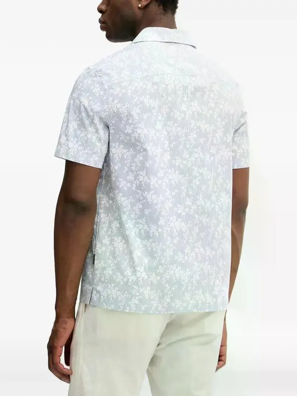 Michael Kors Short-sleeved Shirt In Stretch Cotton With Floral Print