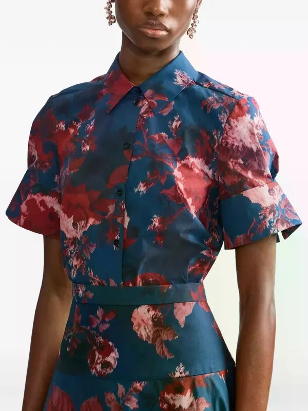 Erdem Floral-print Cotton-poplin Shirt