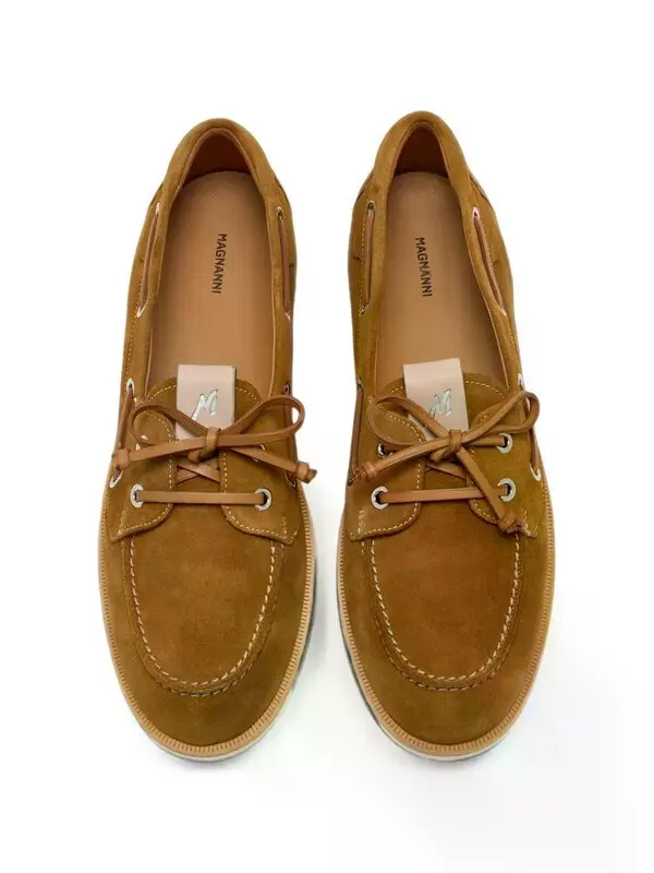 Magnanni Suede Boat Shoes - Brown