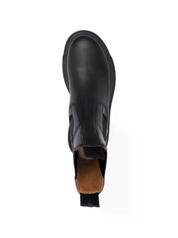 BUTTERO® Elasticated-panel Leather Chelsea Boots