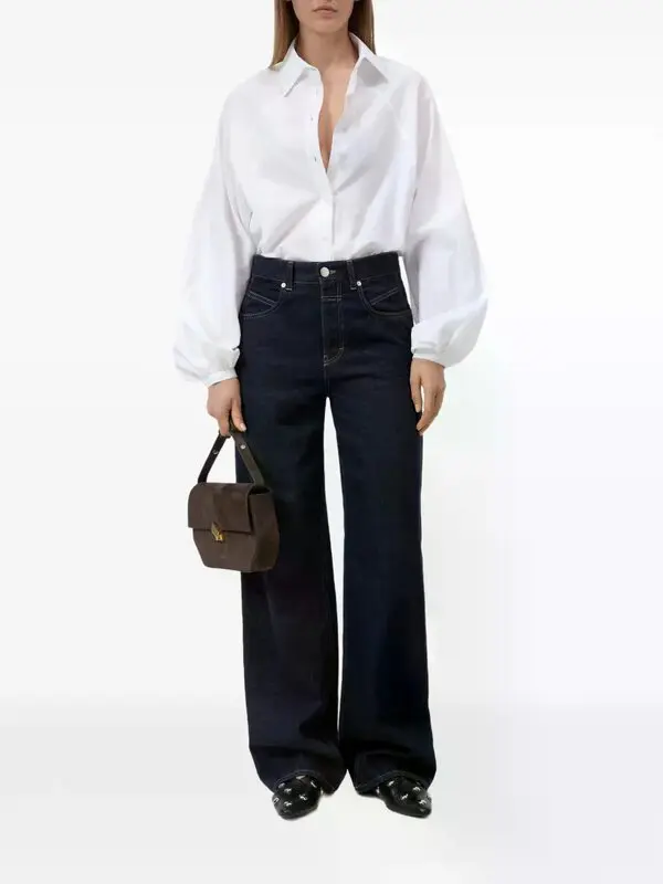 Closed Raglan Poplin Blouse - White