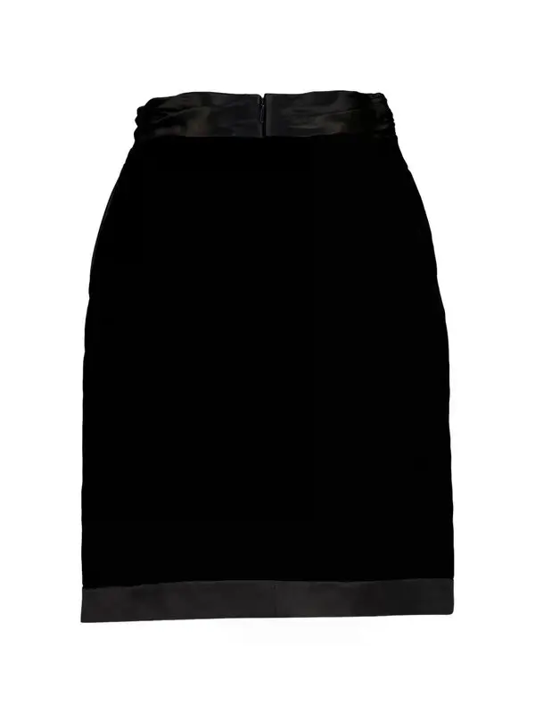 Saint Laurent Velvet Bow Detail Wrap Skirt - Black