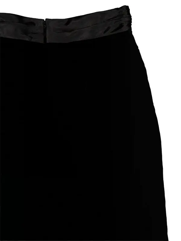 Saint Laurent Velvet Bow Detail Wrap Skirt