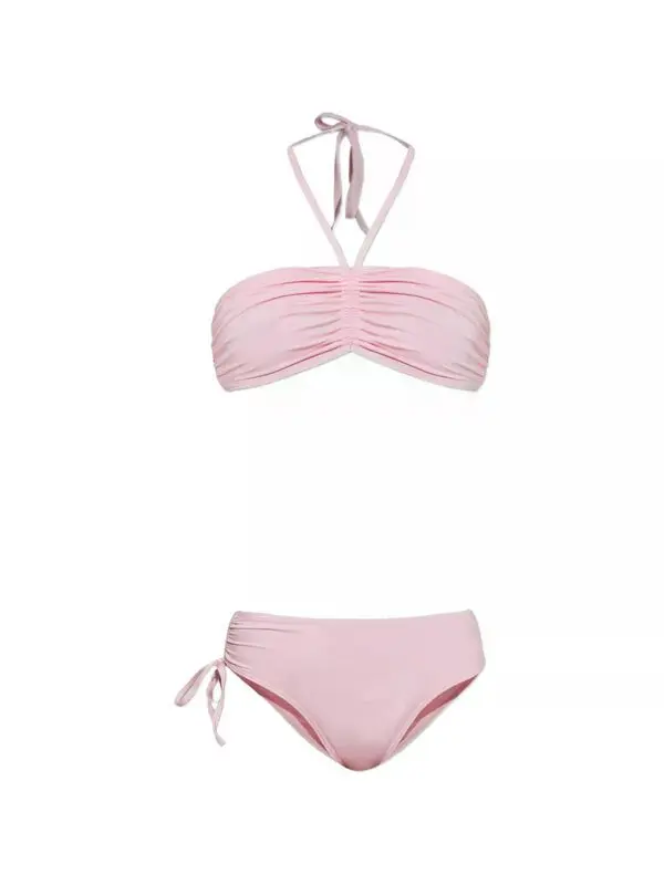 Balmain Ruched Halterneck Bikini - Pink