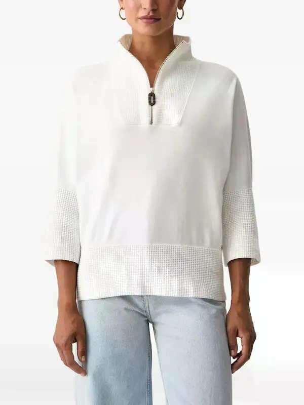 Joseph Ribkoff Quarter-zip Waffle-knit Sweater
