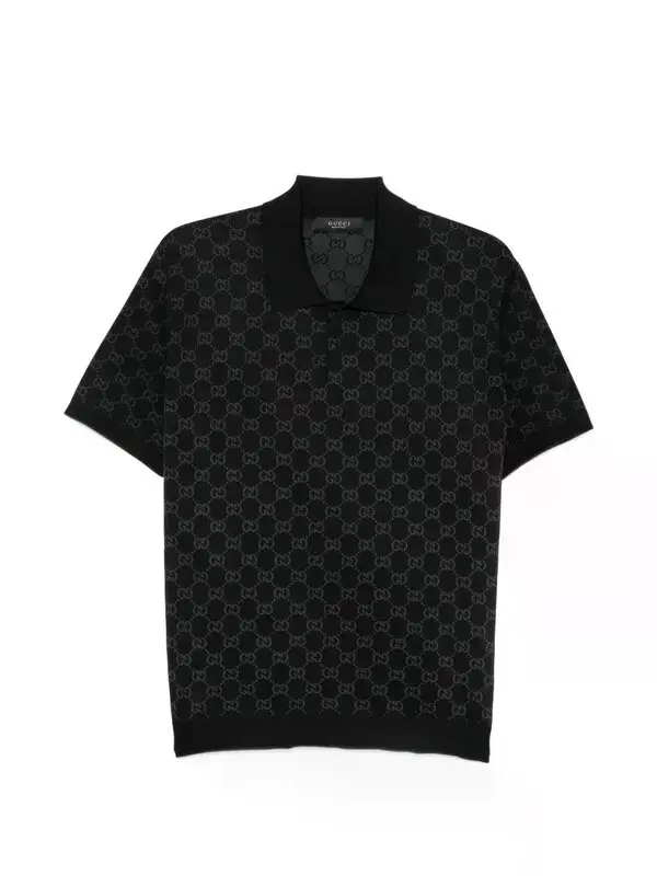 Gucci Gg Supreme Polo Shirt - Black