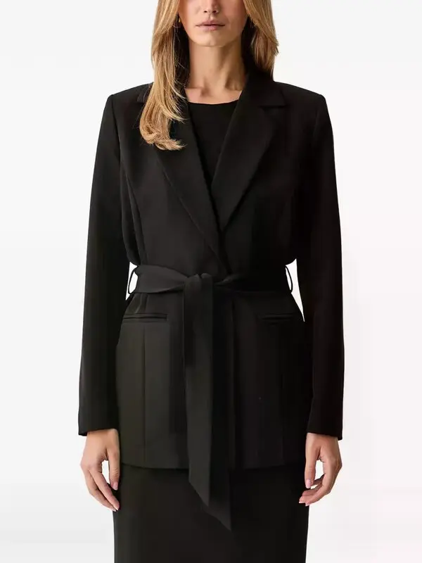 FRACOMINA Belted Notch-lapel Blazer - Black