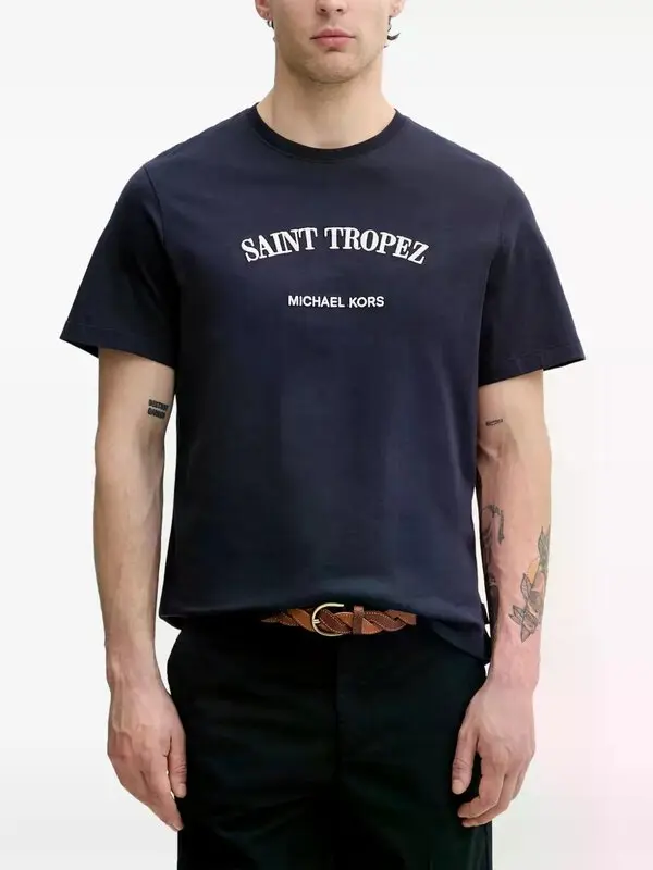 Michael Kors Saint Tropez Cotton-jersey T-shirt - Blue