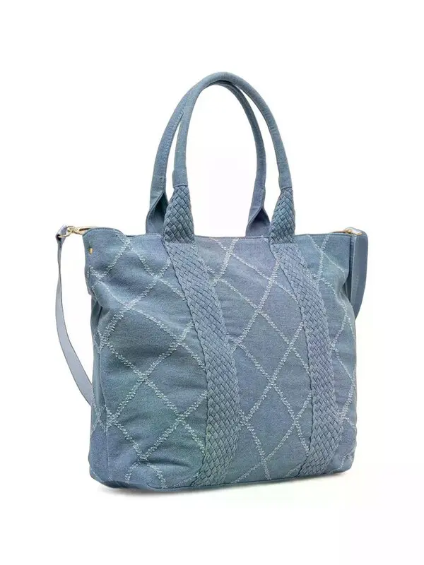 MORGAN Diamond-quilted Denim Tote Bag