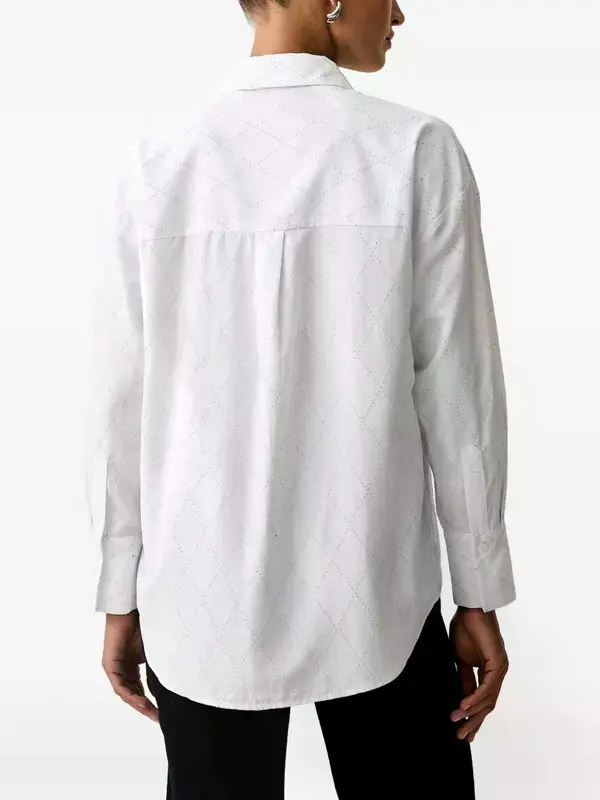 Joseph Ribkoff Rhinestone Embellished Diamond-quilted Shirt