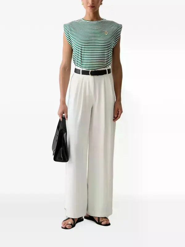 MORGAN Pleated Side-slit Palazzo Pants
