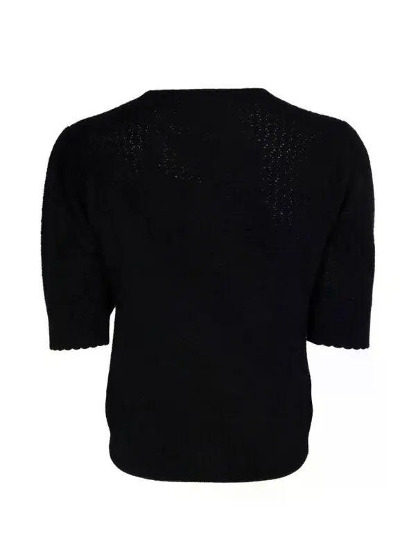 FRAME Gathered Honeycomb-knit Sweater - Black