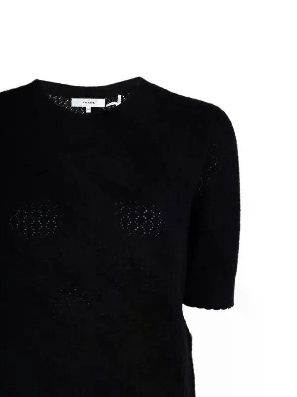 FRAME Gathered Honeycomb-knit Sweater