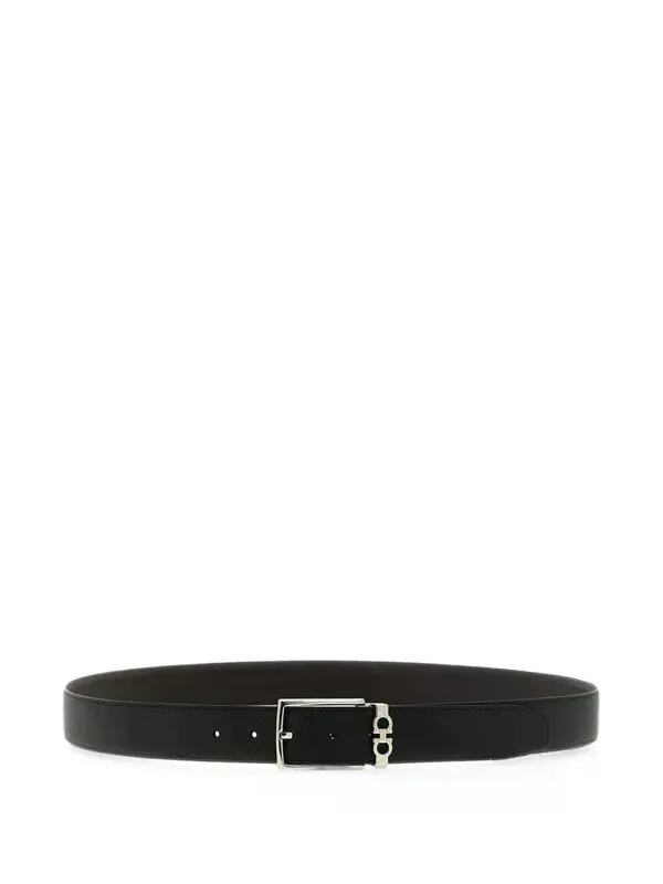 FERRAGAMO Reversible And Adjustable Gancini Belt - Black