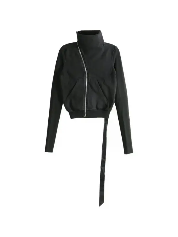 Rick Owens Mountain Sweat Asymmetric Zip-up Sweatshirt - Black