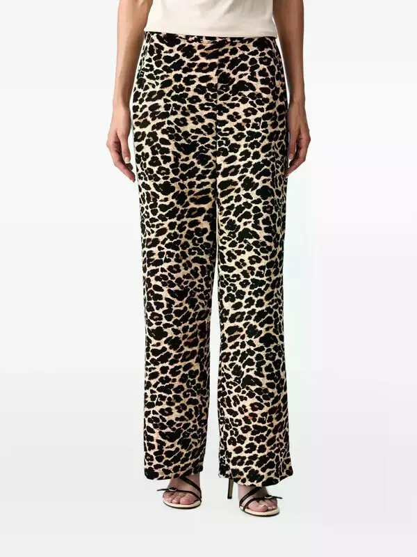 MORGAN Leopard Print Wide-leg Trousers