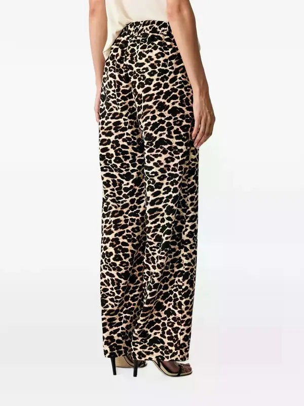 MORGAN Leopard Print Wide-leg Trousers