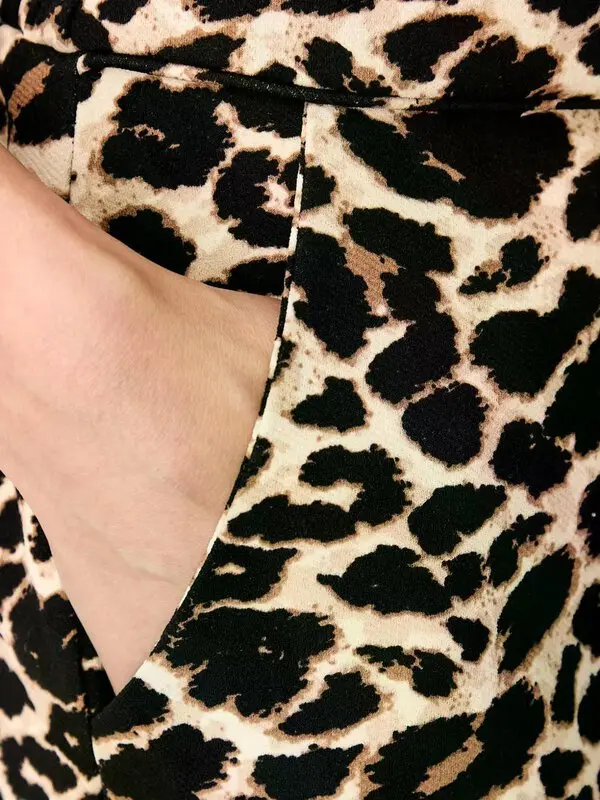 MORGAN Leopard Print Wide-leg Trousers