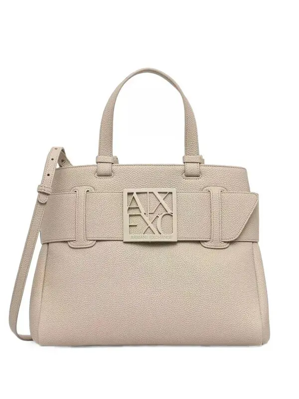 Armani Exchange Logo-plaque Pebbled Tote Bag