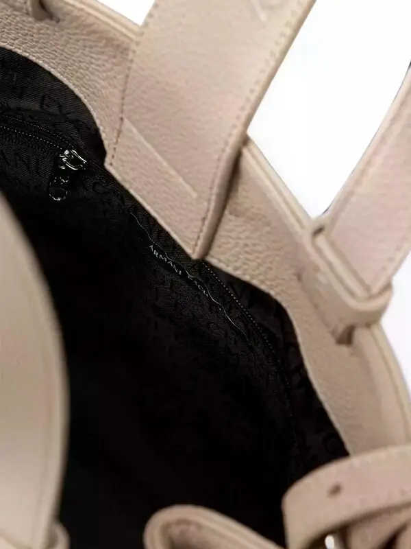 Armani Exchange Logo-plaque Pebbled Tote Bag