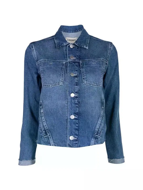 L'Agence Janelle Raw-cut Denim Jacket - Blue