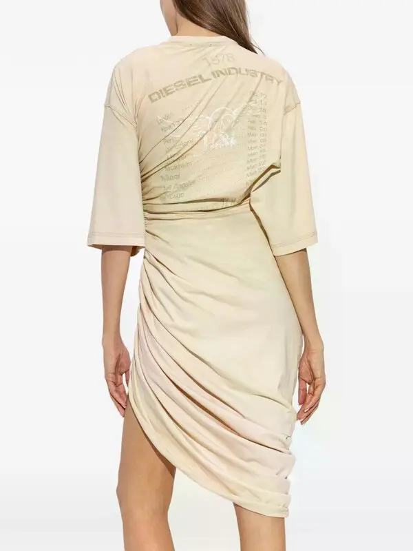 DIESEL® D-virta Ruched Logo-print Dress