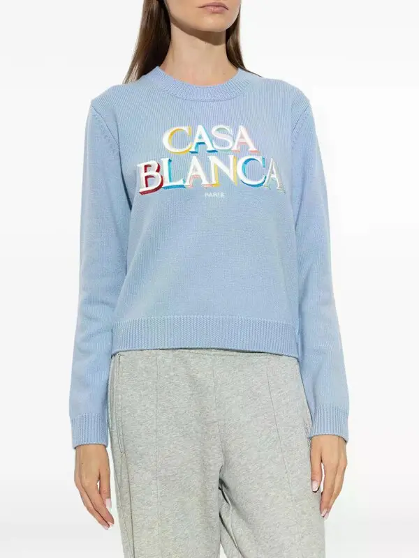 Casablanca Embroidered Logo Knit Sweater