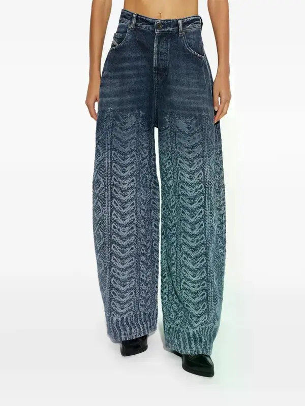 DIESEL® 1987 D-khelz-s2 Cable-knit Print Jeans