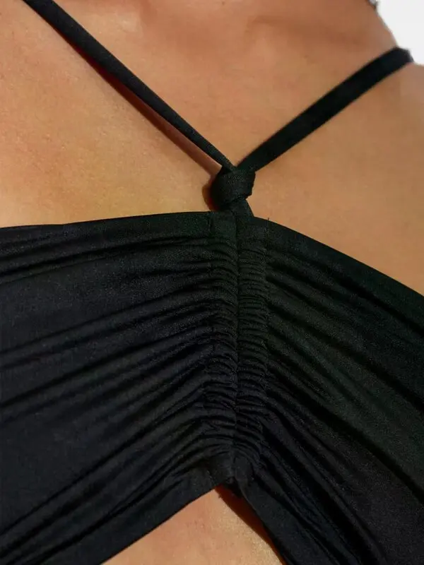 Balmain Cut-out Ruched One-piece Swimsuit