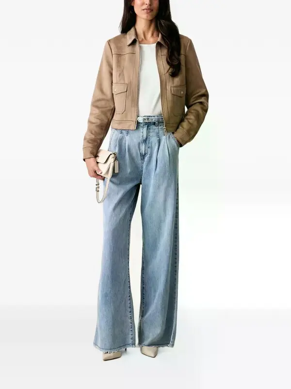 MORGAN Belted Pleated Jeans - Blue