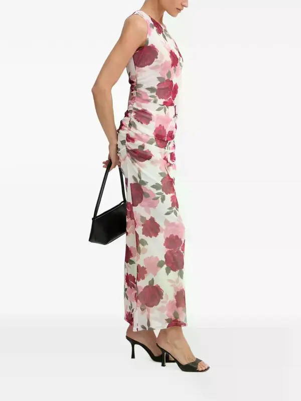 MORGAN Rilbo Floral-print Asymmetric Neck Maxi Dress