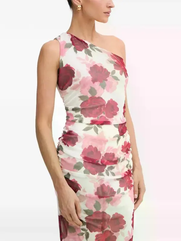 MORGAN Rilbo Floral-print Asymmetric Neck Maxi Dress