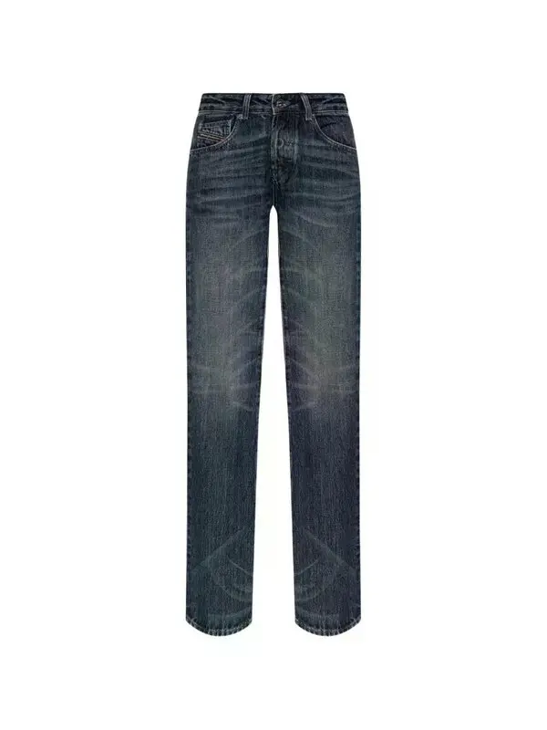 DIESEL® D-heel-fsj1 Washed-effect Logo-patch Jeans - Blue