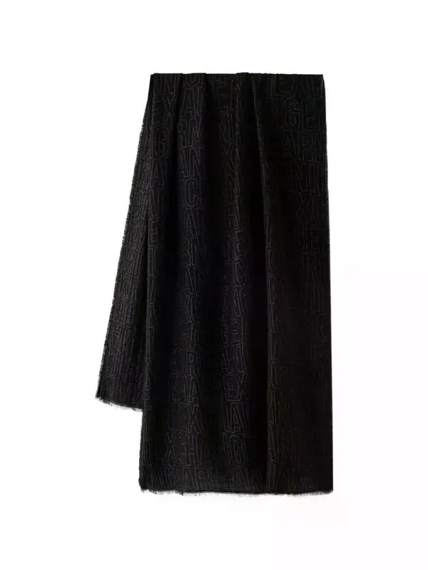 Armani Exchange All-over Logo-print Scarf - Black