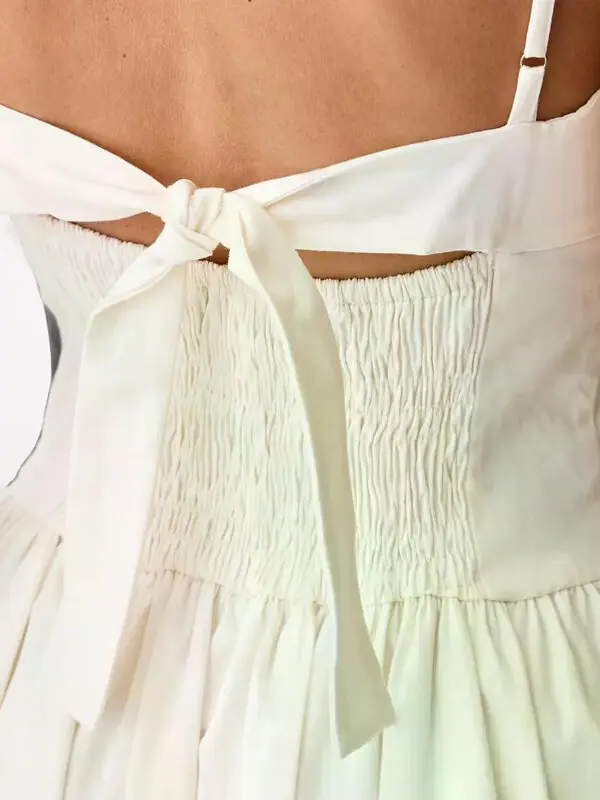 MORGAN Smocked Tie-back Midi Dress