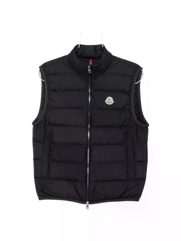 Moncler Quilted Logo-patch Gilet - Black
