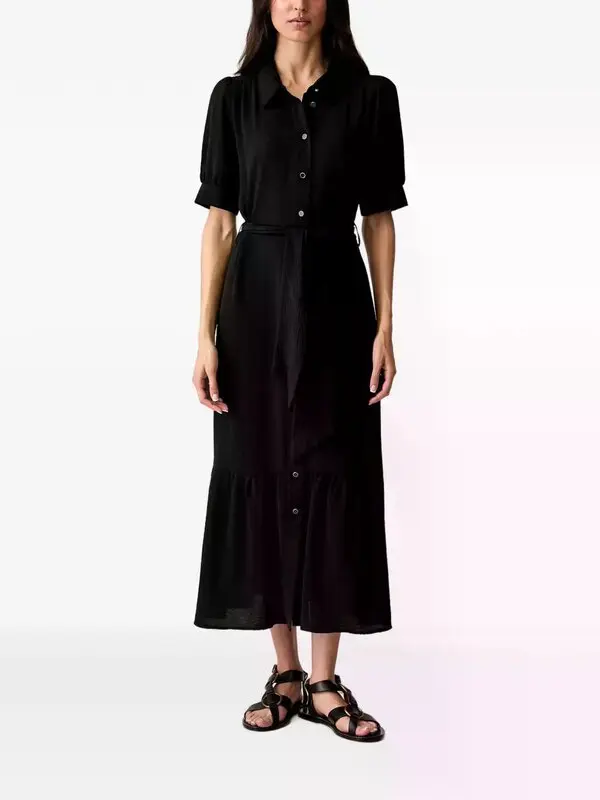 MORGAN Belted Tiered Midi Dress
