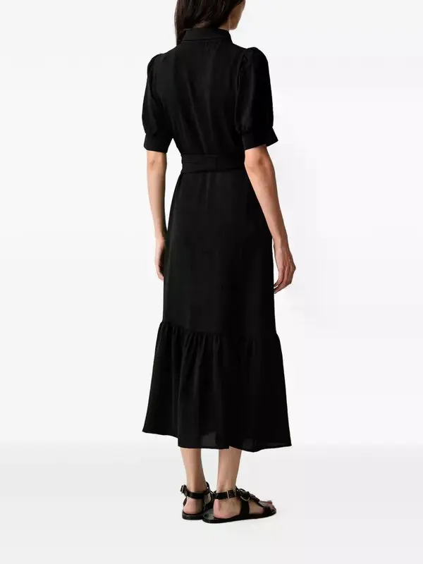 MORGAN Belted Tiered Midi Dress