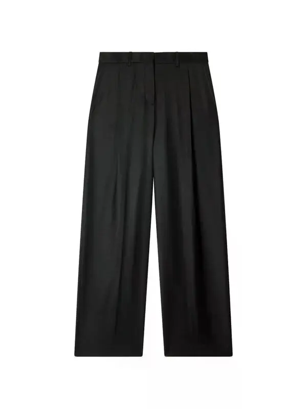 Paul Smith Wool-cashmere Wide-leg Trousers - Black