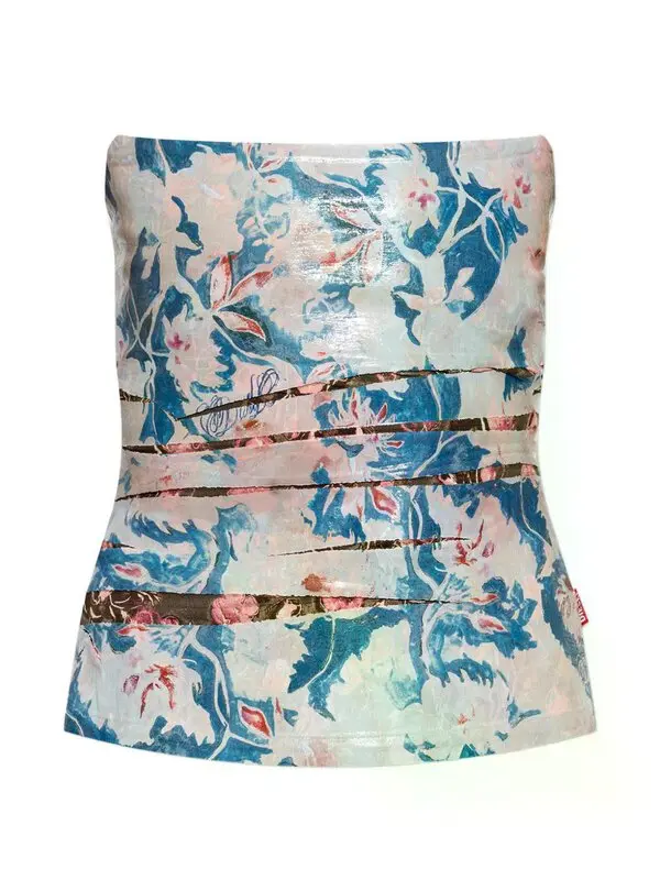 DIESEL® Floral Print Strapless Top