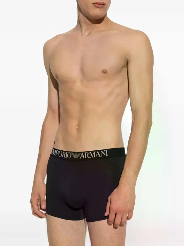 Emporio Armani Logo-waistband Boxers - Black