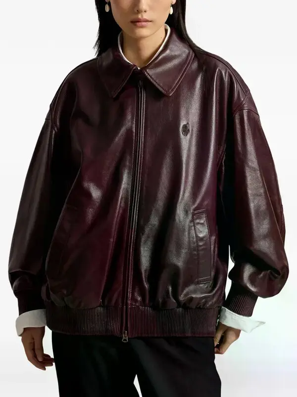 Polo Ralph Lauren Leather Bubble Zip Jacket