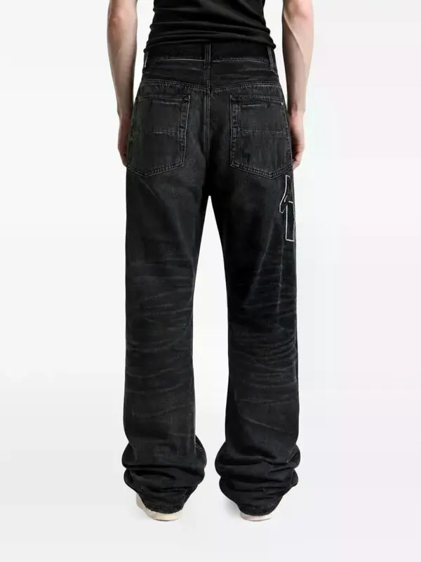 Amiri Logo-embroidered Faded Jeans