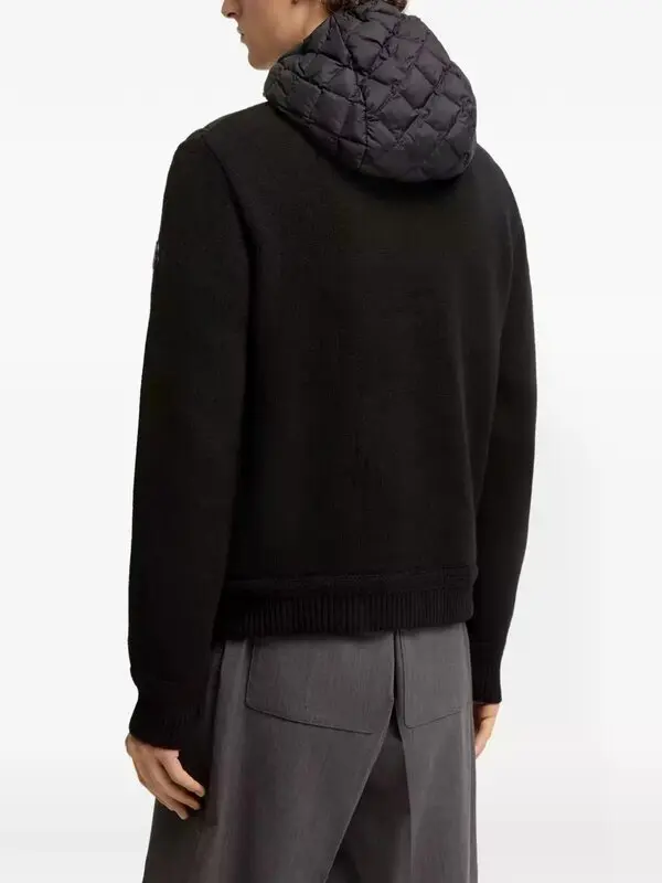 Moncler Quilted Drawstring-hood Zip-up Sweater