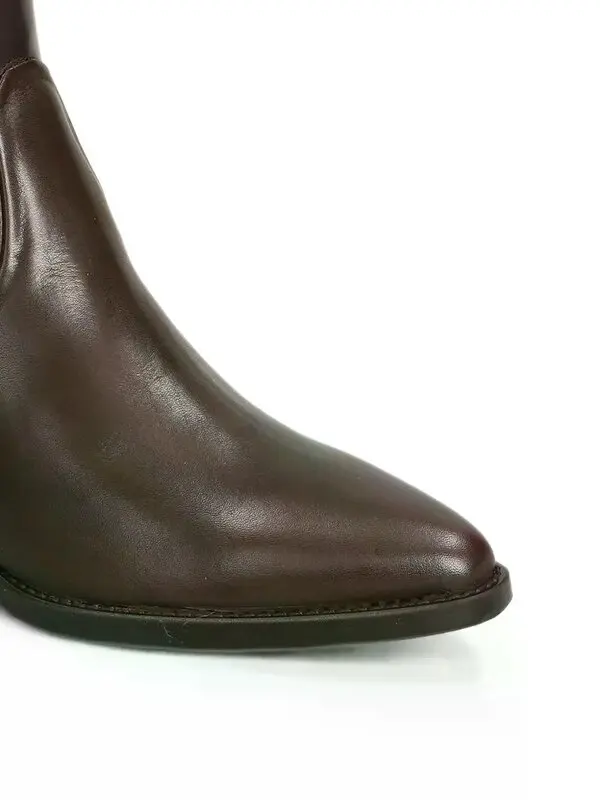 JULIE DEE Pointed-toe Leather Ankle Boots