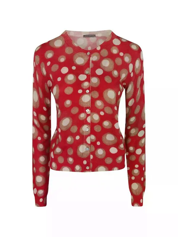IN BED WITH YOU Polka-dot Print Cardigan - Red