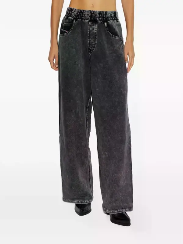 DIESEL® Sweatpants With Denim Effect - Black